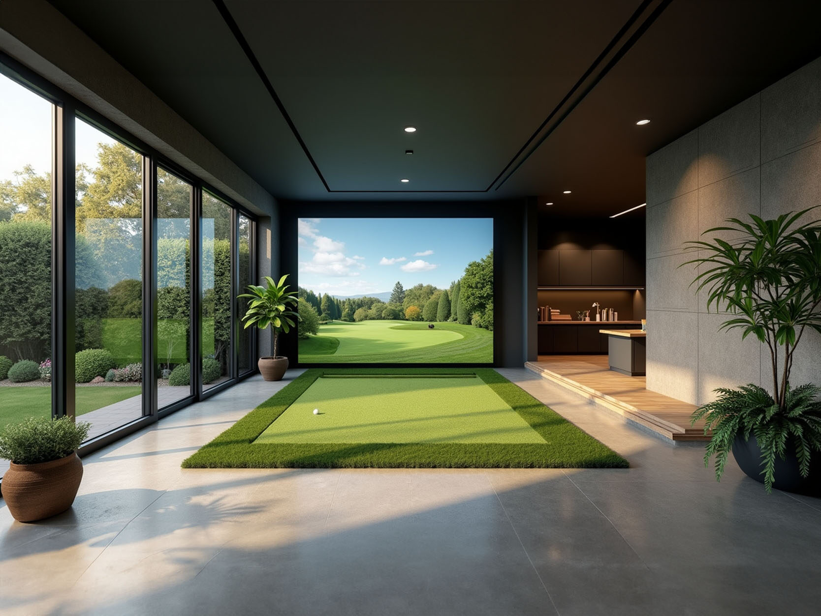 Never let rain stop play! Your dream garden room golf simulator - Four ...